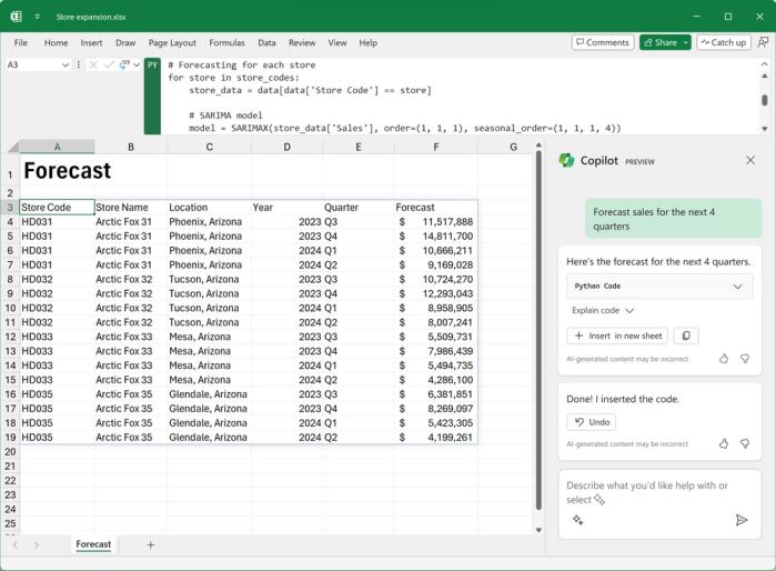 Copilot Support For Python In Excel